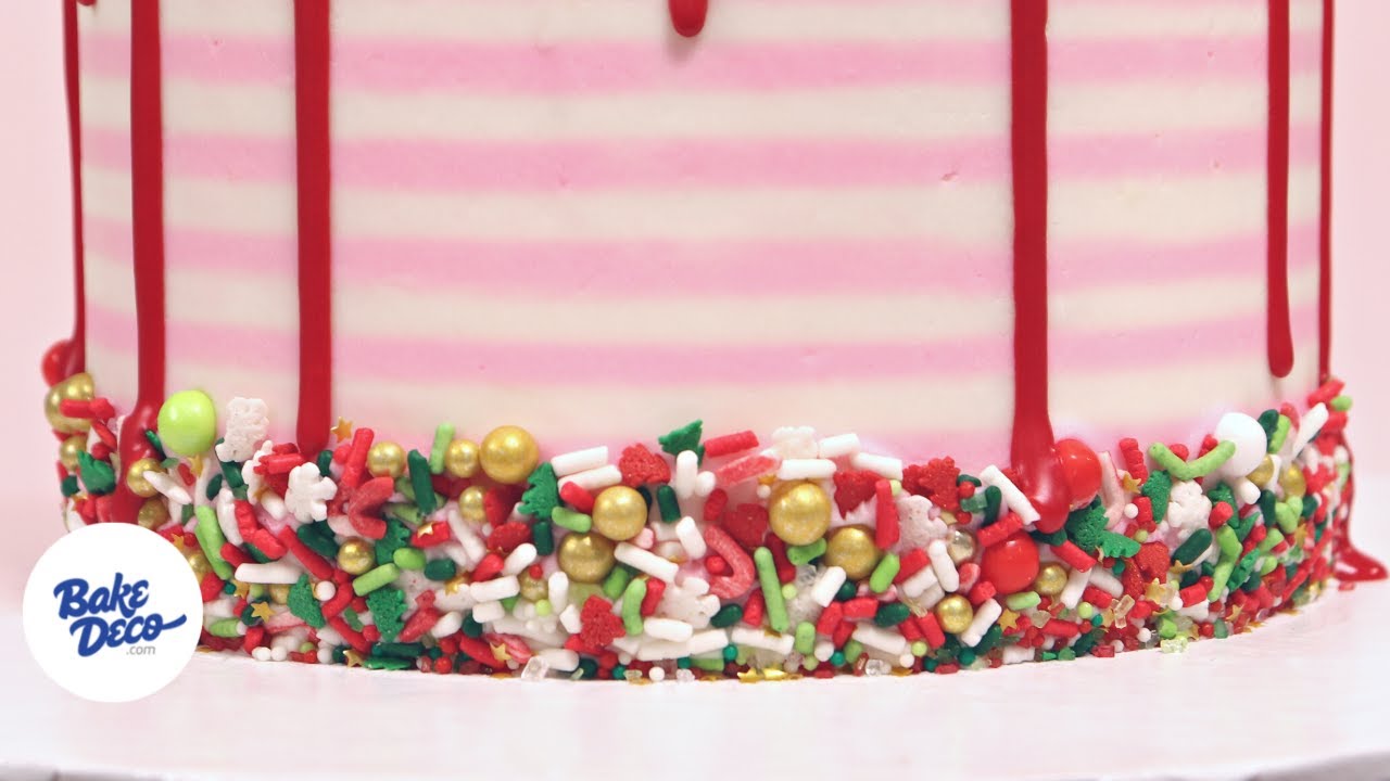 How To Create A Sprinkle Cake Border - YouTube