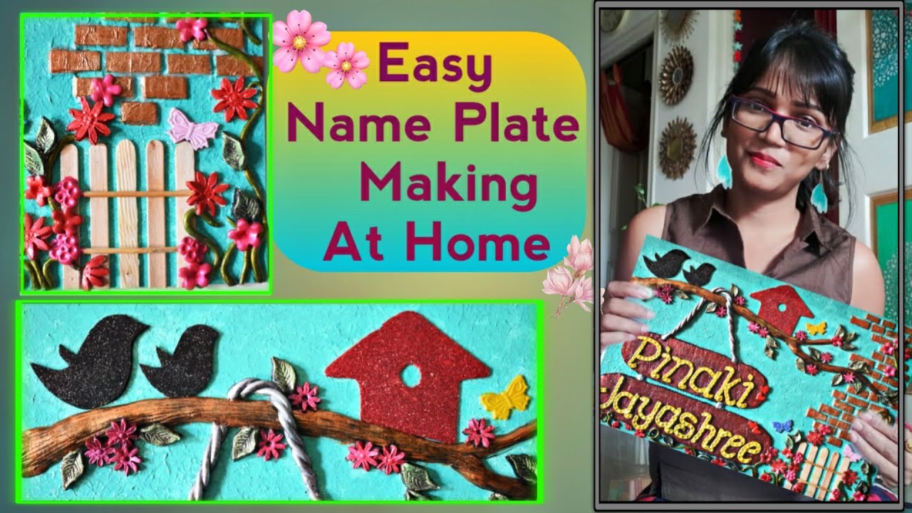 Front Door Name Plate Design | Clay Mural Name Plate | Super Easy DIY ...