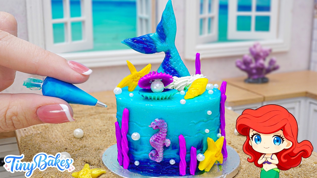 How to make Miniature Mermaid Cake & Ultimate Tiny Sweets Recipe 🍰 ...