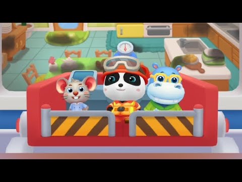 little baby panda mission firefighter team | kids cartoon | baby bus ...
