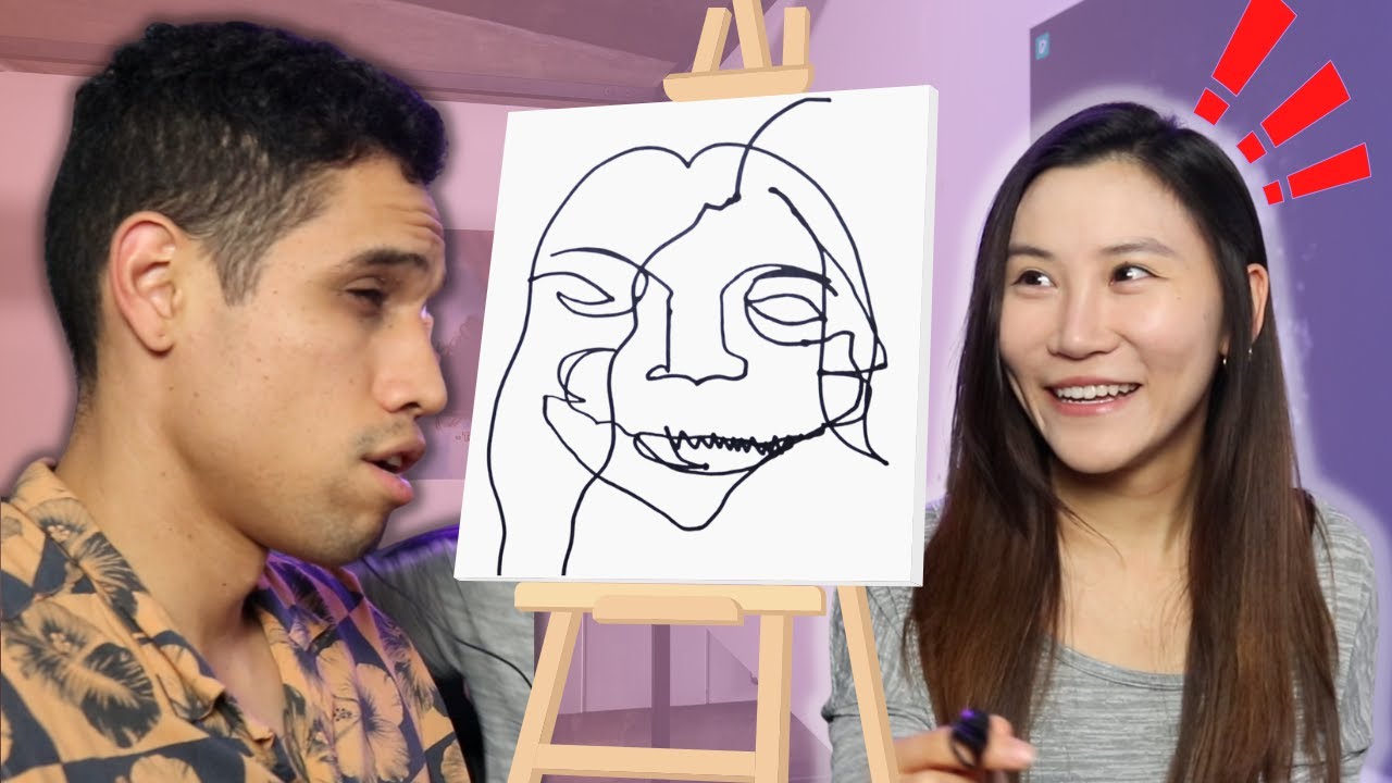 Blind Drawing Challange｜感知輪廓繪畫｜加拿大生活｜回流｜卡加利｜港孩在加 [中文字幕] - YouTube