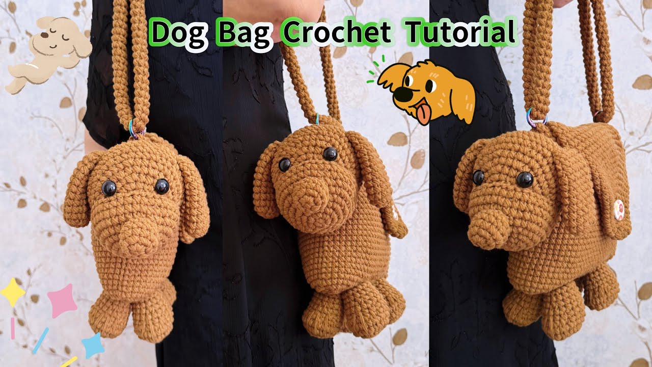 How to Crochet a Cute Dog Bag | Step-by-Step Tutorial for Beginners ...