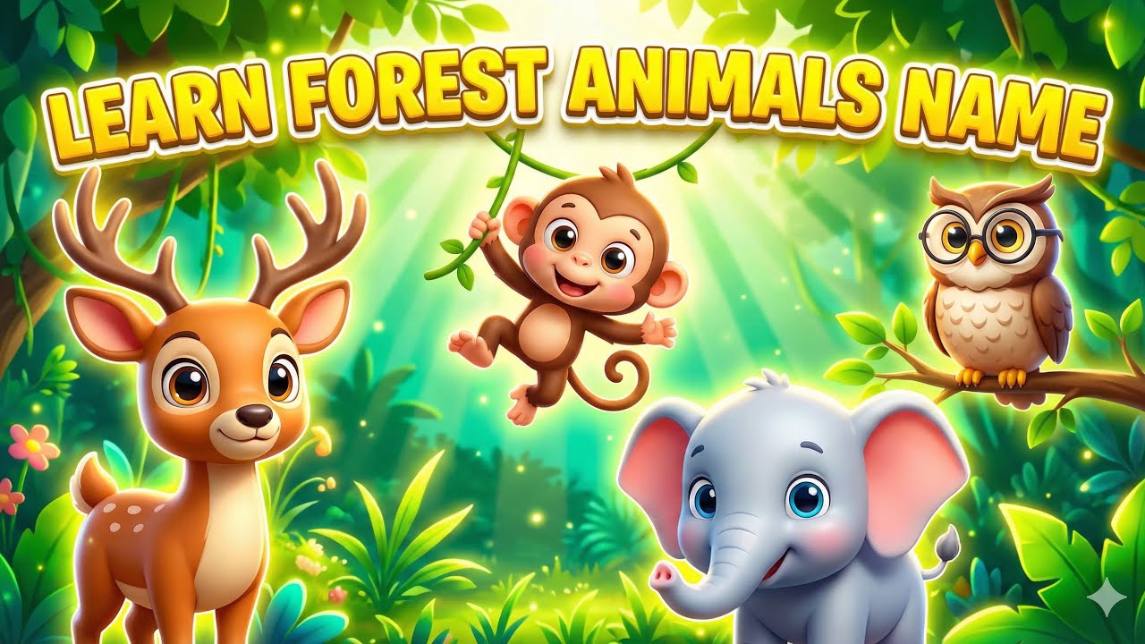 Forest Animals for Kids | Learn Animal Names with Cute Cartoons 🦊🦌🐻 ...