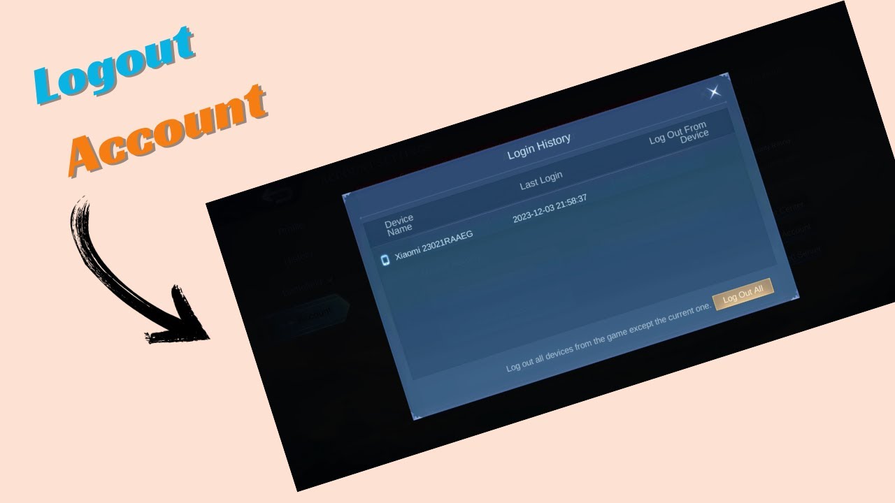 How to Log Out of Mobile Legends Account - YouTube
