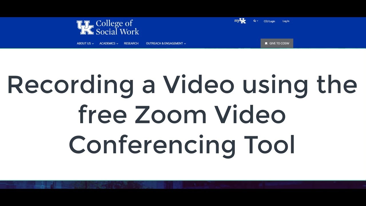 How to Record Video with the Zoom video conferencing service - YouTube