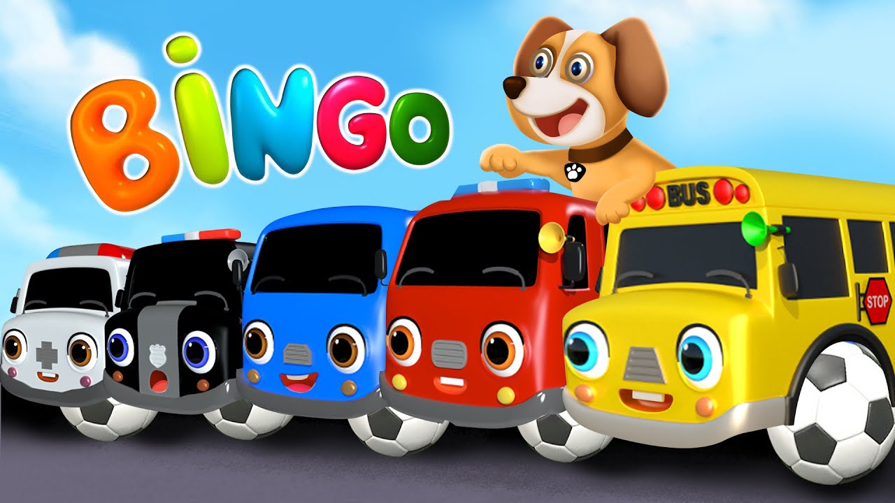 BINGO | Nursery Rhymes | Baby Song | Dog & 3D Car Kids Songs | Baby Car ...