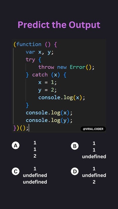 Predict the output 💻 #javascript #interview #questions #shorts - YouTube