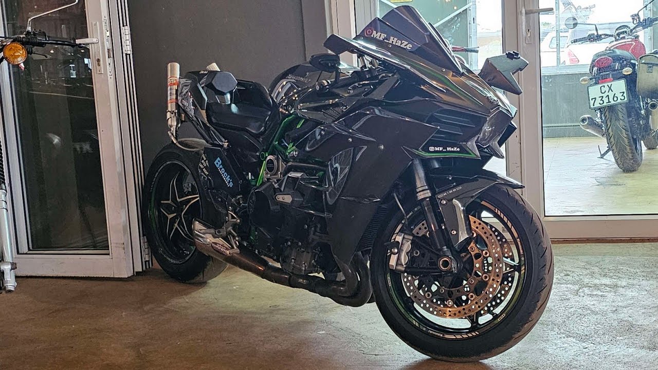 Kawasaki ninja H2 Noz Stretched Chilled Street Ride out - YouTube