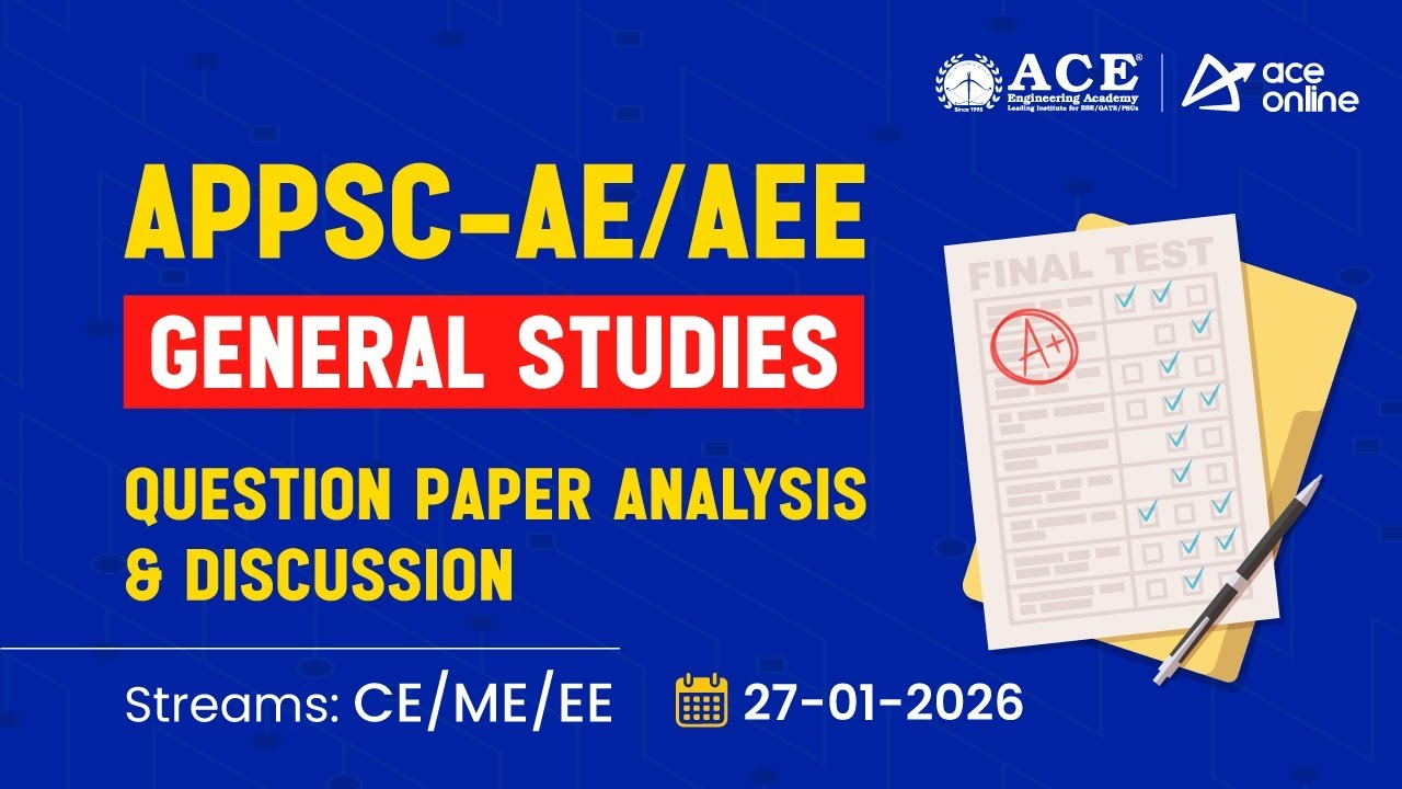 APPSC-AE/AEE General Studies| | Question Paper Analysis & Discussion ...