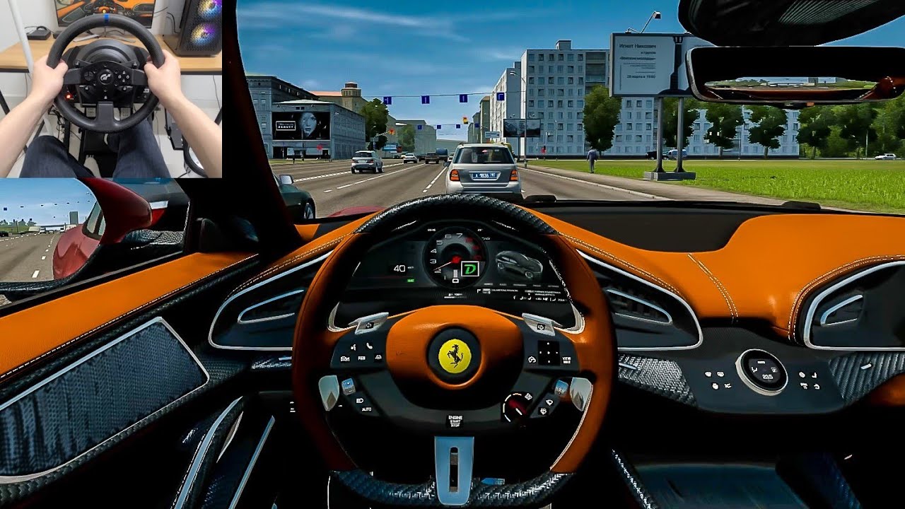 City Car Driving - 2023 Ferrari Purosangue [Steering Wheel Gameplay ...