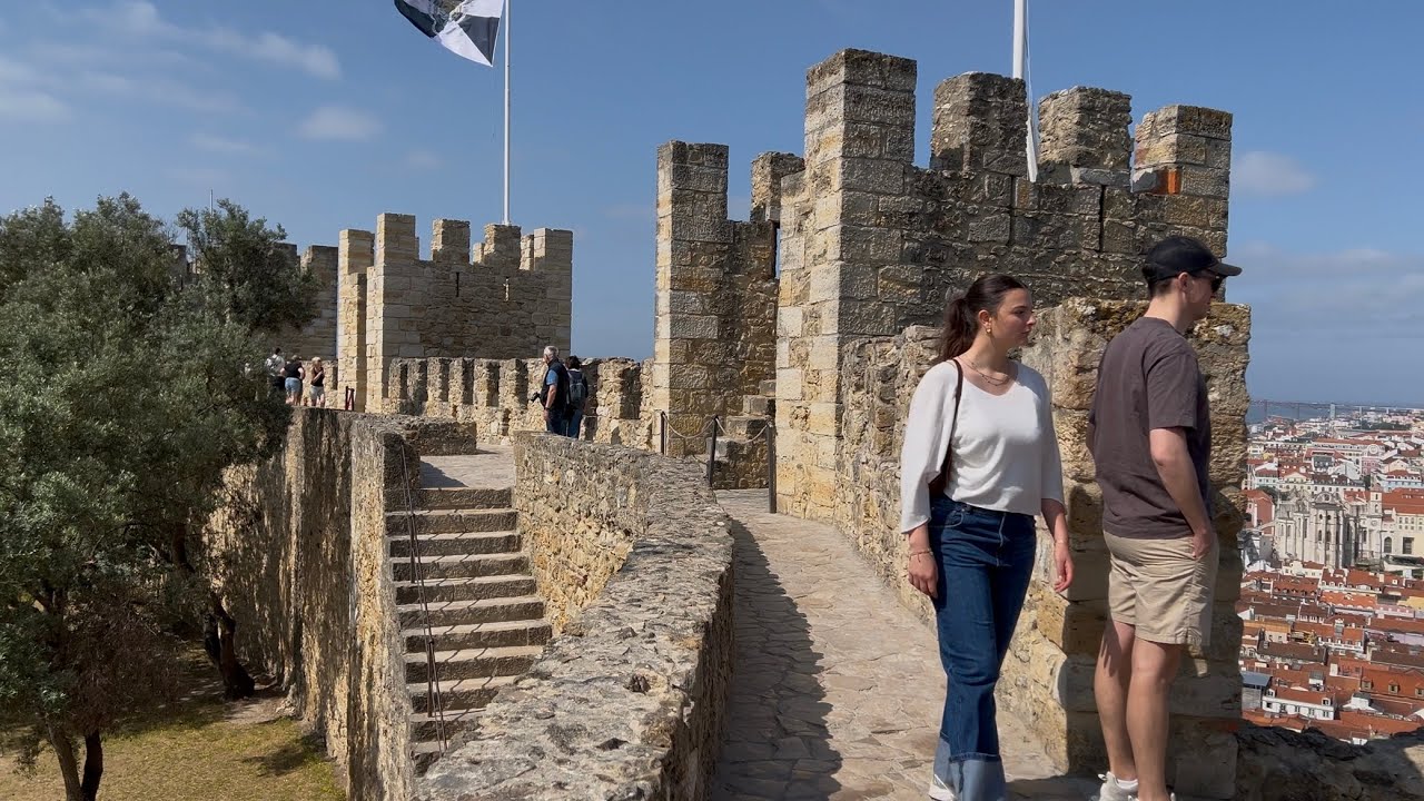 Walking in Medieval Castle with a fantastic view: Castelo de São Jorge ...