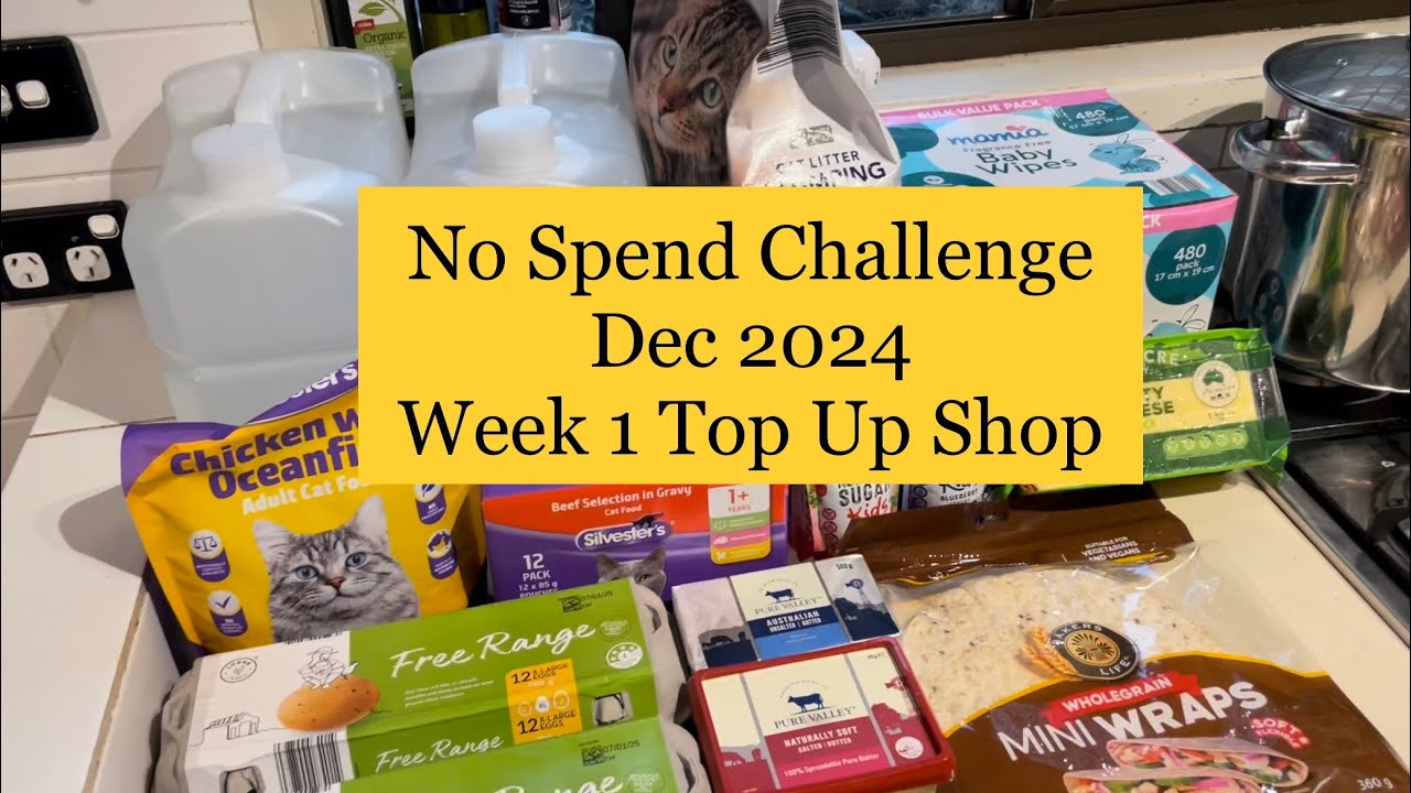 No Spend Grocery Challenge - Top Up Shop - Week 1 - YouTube