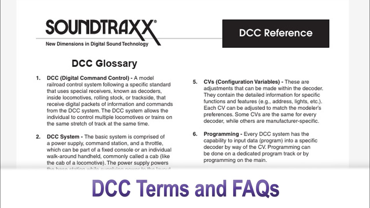 DCC Terms and Frequently Asked Questions - YouTube
