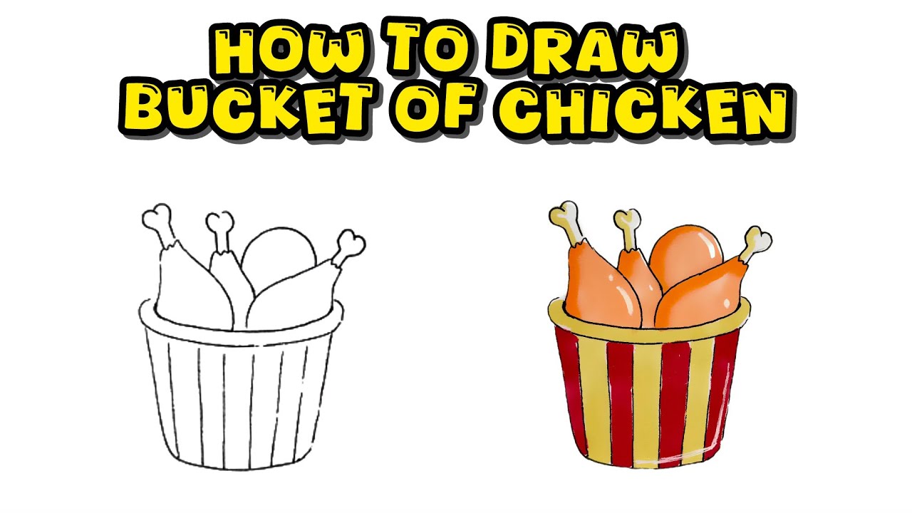 How to Draw a Tasty Bucket of Chicken – Follow Along Food Drawing - YouTube