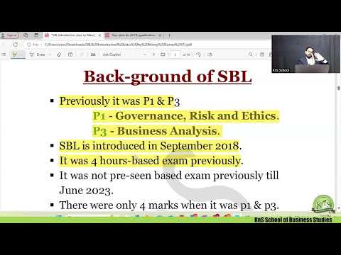 KnS | ACCA | SBL | Introduction Class | By Sir Manoj - YouTube