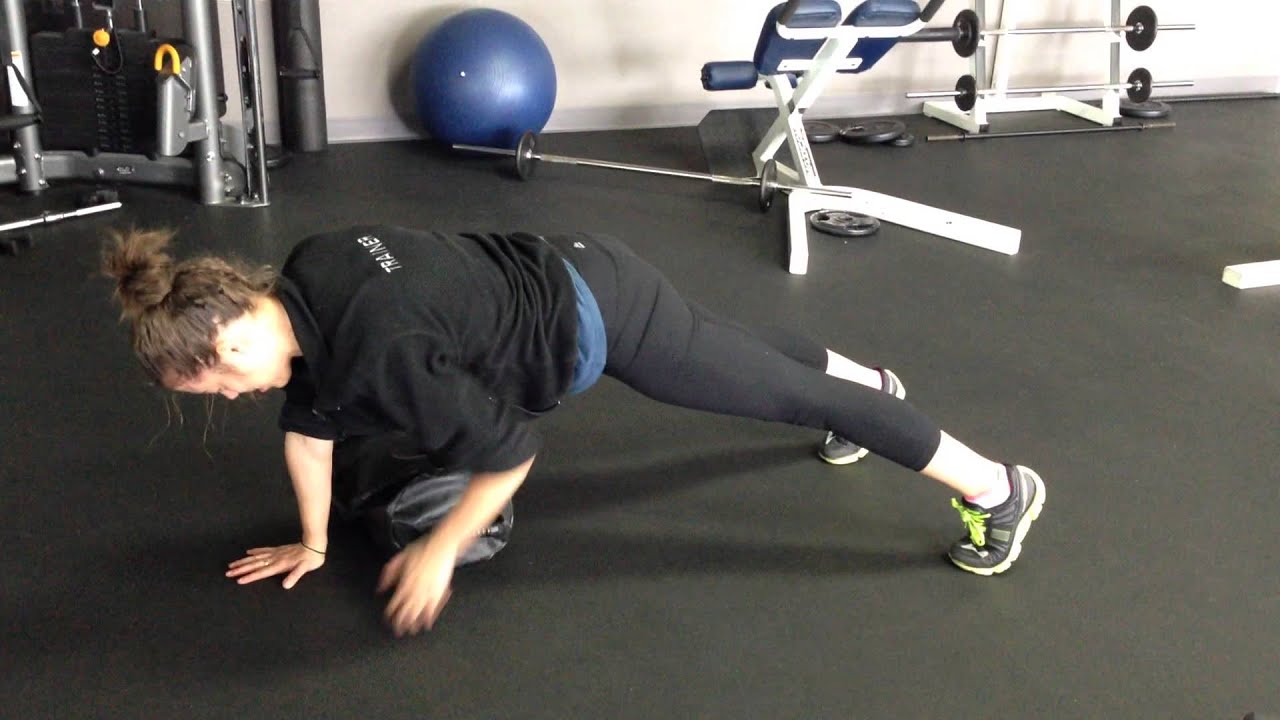 plank + sandbag drag across - YouTube