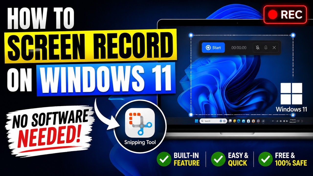 How to Record Screen in Windows 11 using Snipping Tool - YouTube