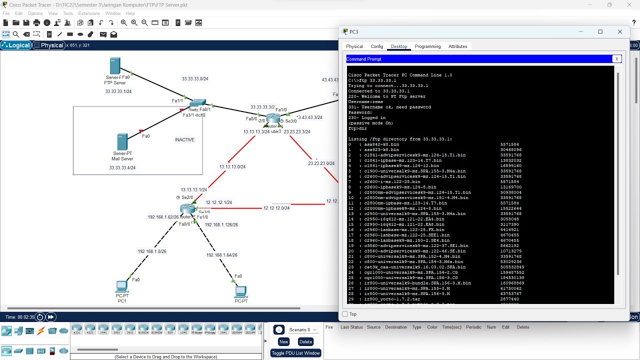 Ftp Server Cisco Packet Tracer Youtube