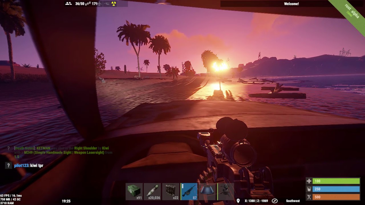 driving car in game rust - YouTube