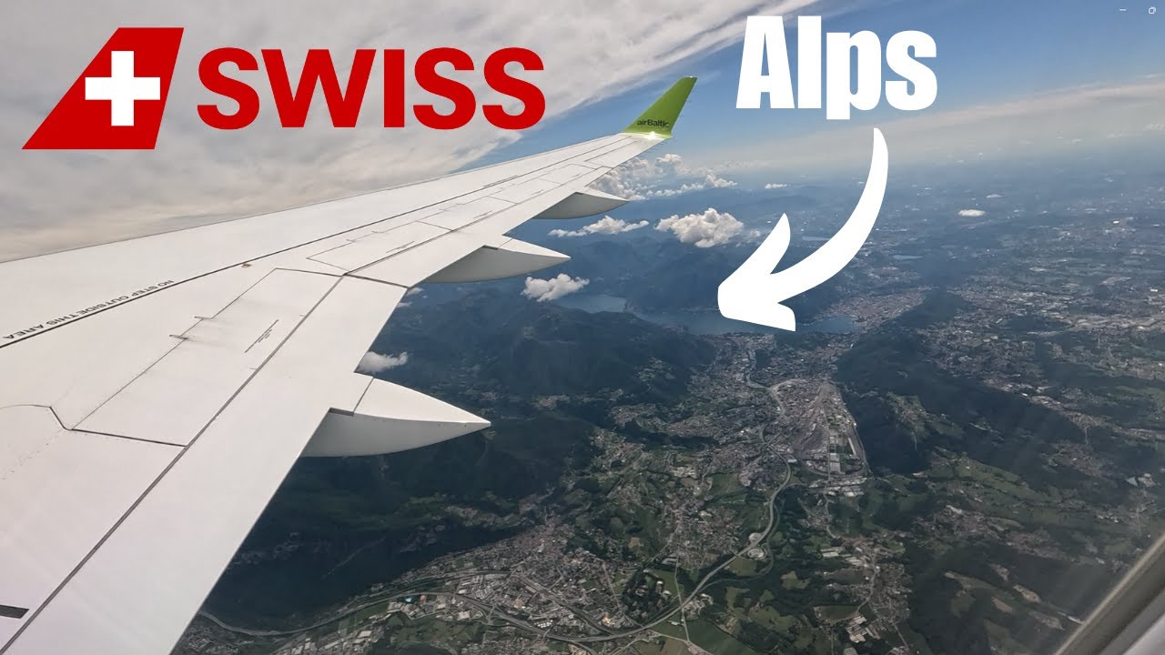 FLYING JUST OVER THE ALPS! airBaltic Airbus A220-300 Take off from ...