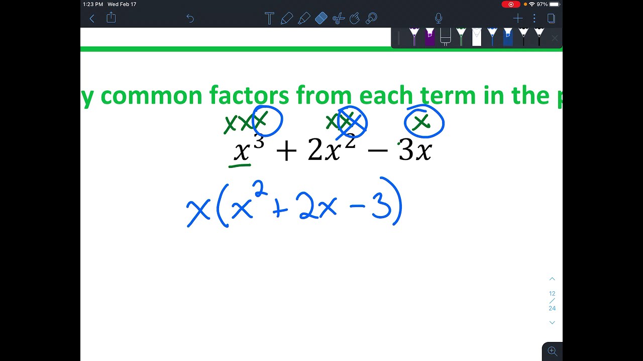 Factoring a Common Factor - YouTube