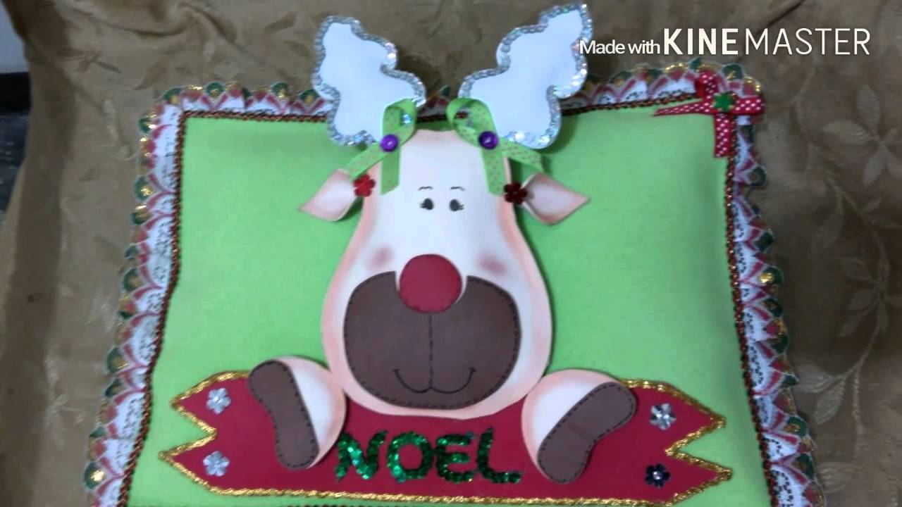 Cojin navideño de fomi - YouTube