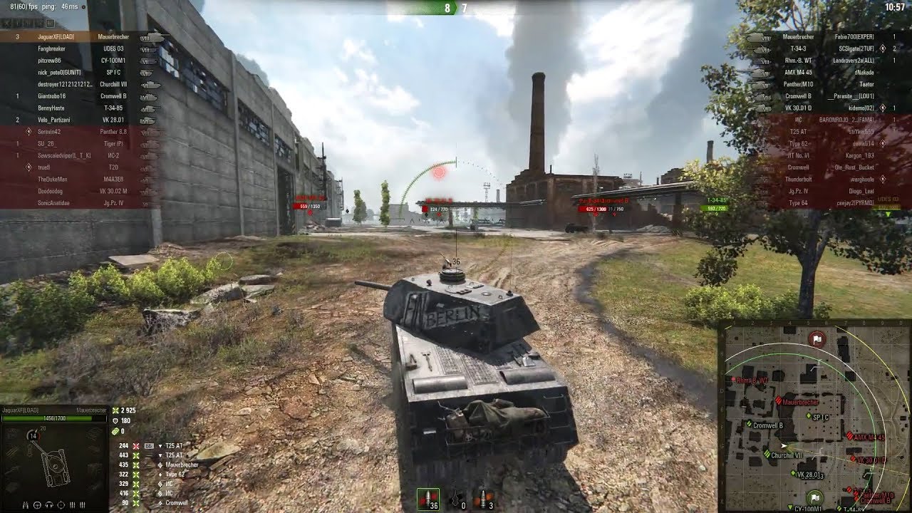 VK 168.01 Mauerbrecher, Промзона, Стандартный бой - YouTube