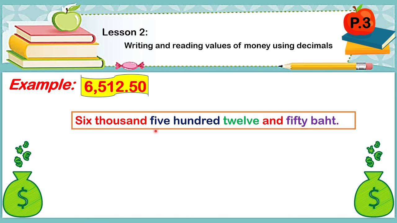 Math P3 : Writing and Reading Values of Money In Words : T.Carol - YouTube