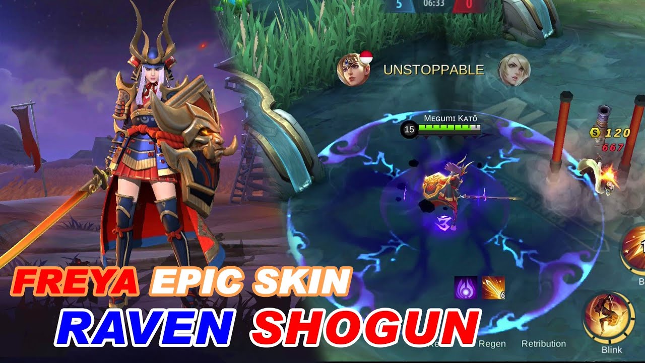 FREYA RAVEN SHOGUN EPIC SKIN AUGUST 2020 | REVIEW FULL EFFECT | MOBILE ...
