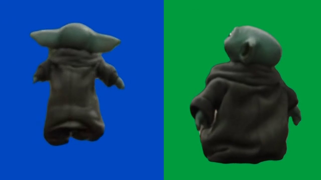 Baby Yoda Force Jumping | Blue and Green Screen - YouTube