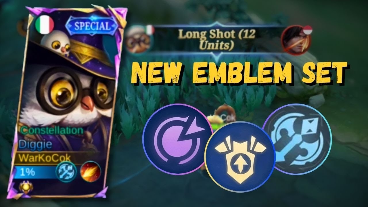 Diggie New Emblem Set & Damage Build 1 Hit Delete! Diggie Best Build ...