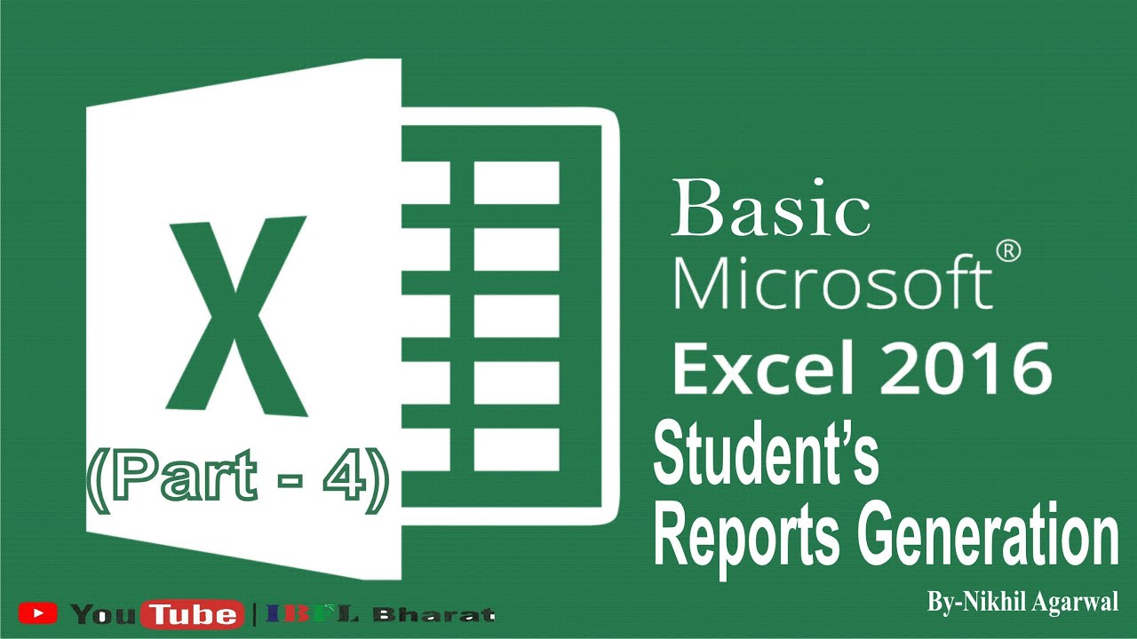 Student's Report Generation | Basic Excel | Part 4 | Advanced Excel ...