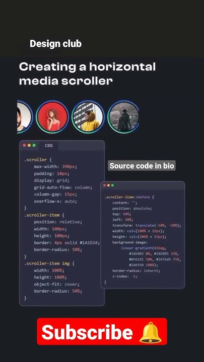 creating a horizontal Social media scroller html css #shorts - YouTube