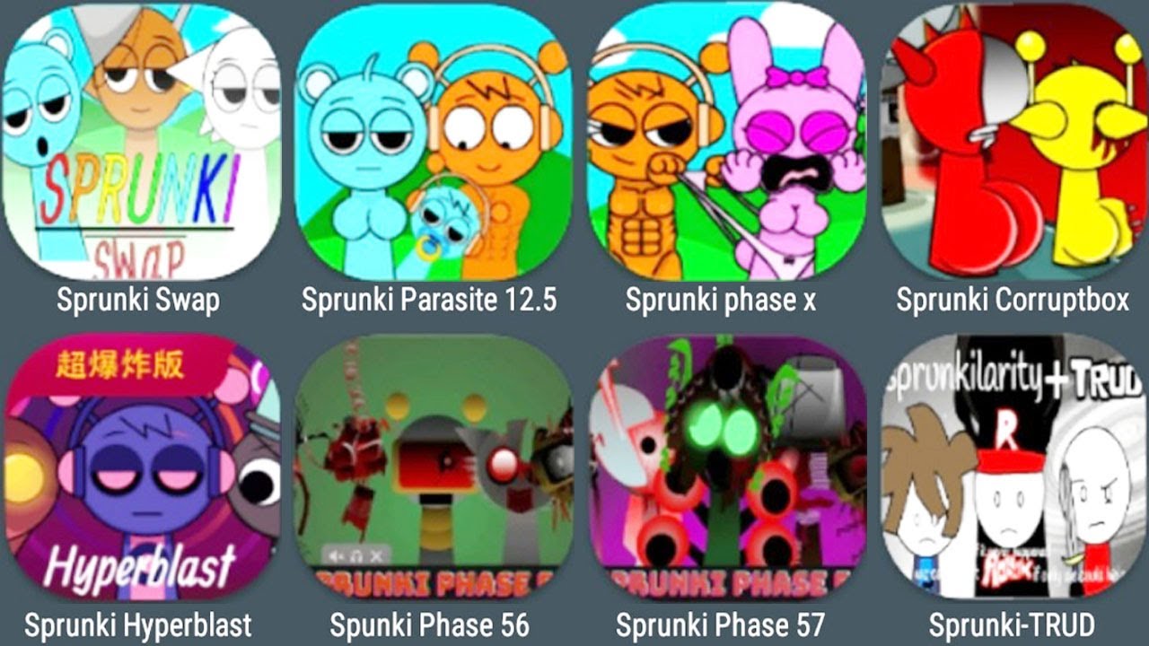 Sprunki Phase 1 Vs Phase 2 Vs Phase 3 Vs Phase 56 Vs Phase 57 , Swap ...