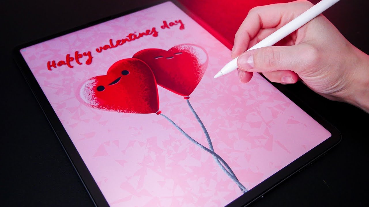 Happy Valentine's Day - Drawing Hearts on iPad Pro - YouTube