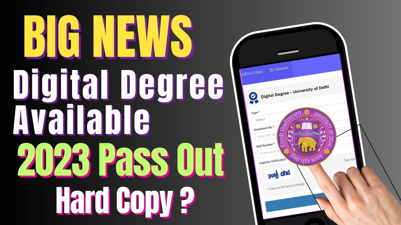 DU Digital Digree Available| 2023 pass out students| Hard Copy Degree update| DU digital degree ...