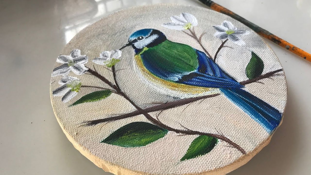 Bird painting for beginners !! How to paint a bird !! Easy!! Bird ...