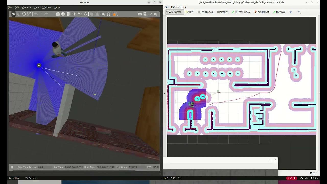 ROS2 Navigation Using NAV2 + Implementing YOLOV5 detection in ROS2 In a Custom Gazebo World ...