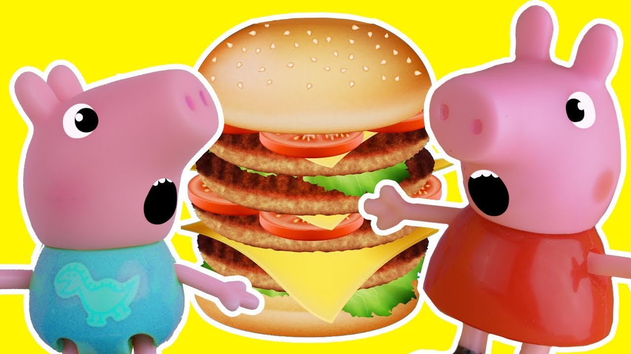 Big Hamburger for Daddy Pig! New Piggy Story & Stop Motion Video for ...