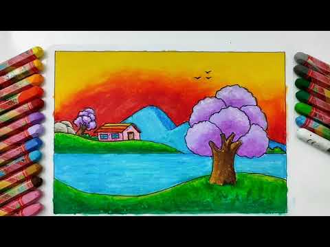 Kolay Pastel Boya Manzara Çizimi - Kolay Çizimler