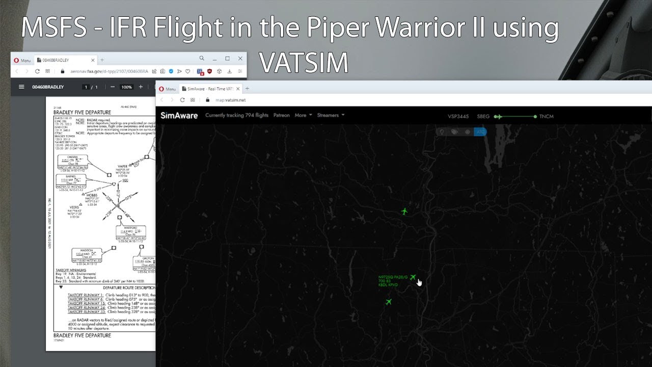 MSFS - IFR Flight in the Piper Warrior II using VATSIM - YouTube
