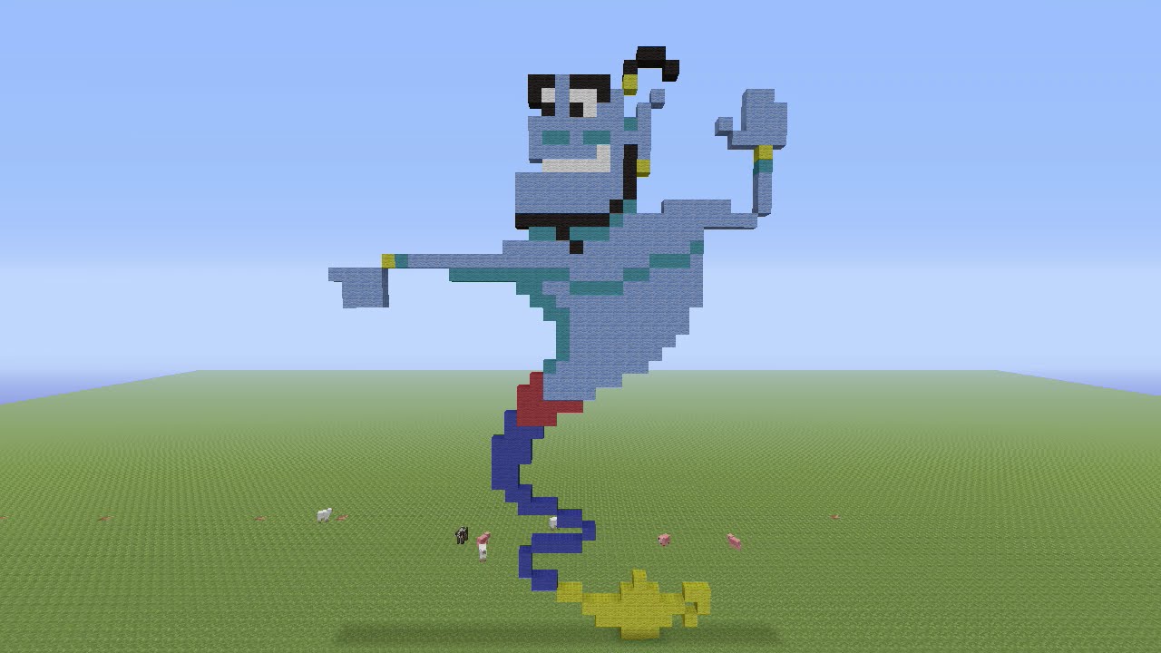 Minecraft Pixel Art - Genie from Aladdin - YouTube