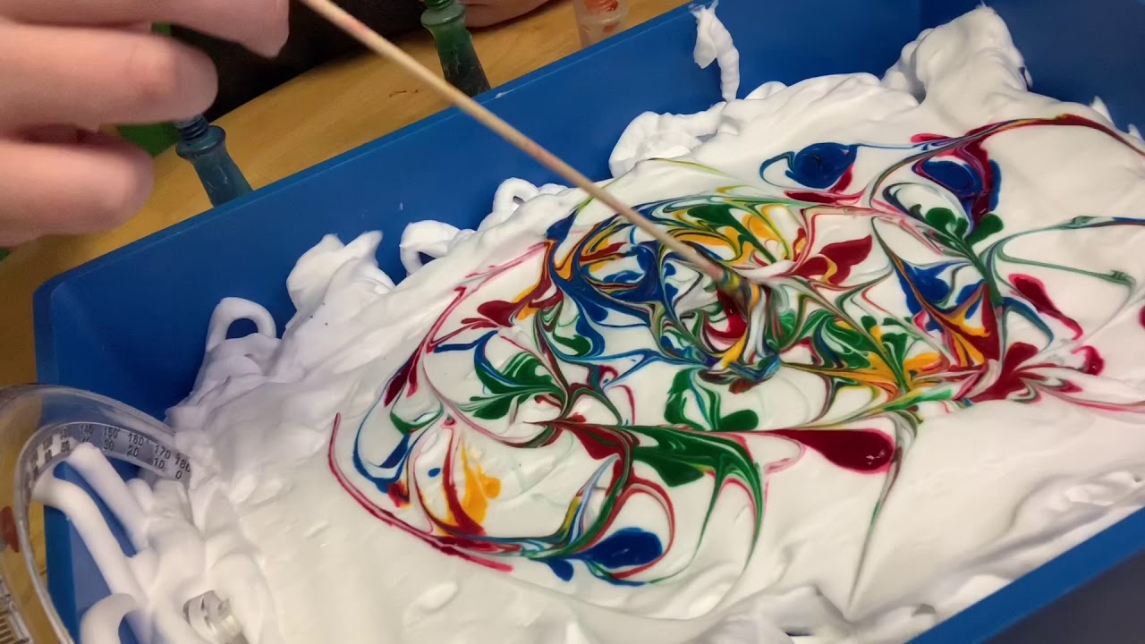 Shaving Cream & Food Color Art - YouTube