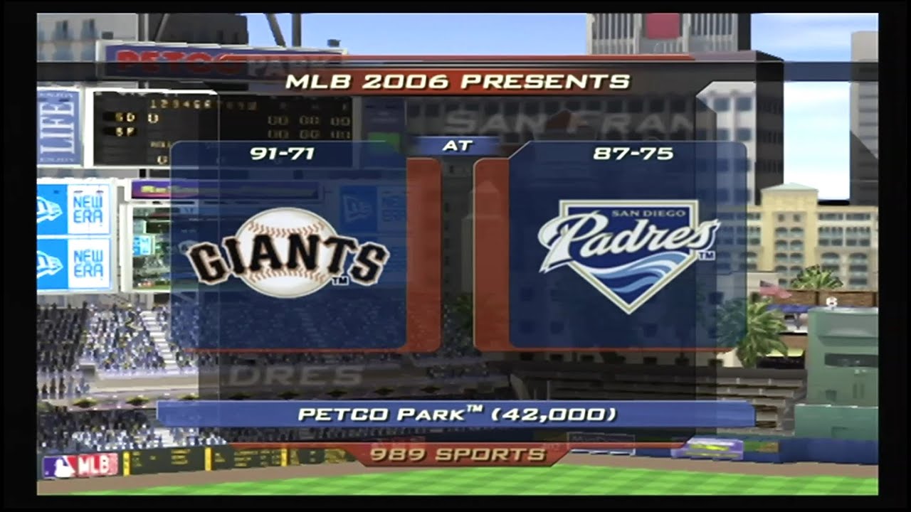 MLB 2006 (PS2) Giants vs Padres - YouTube