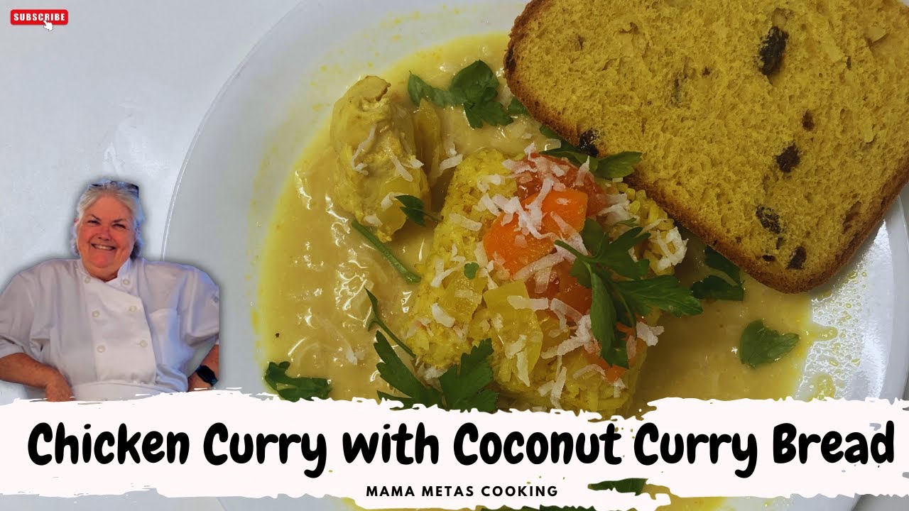 Delicious Chicken Curry with Coconut Curry Bread Recipe - Homemade ...