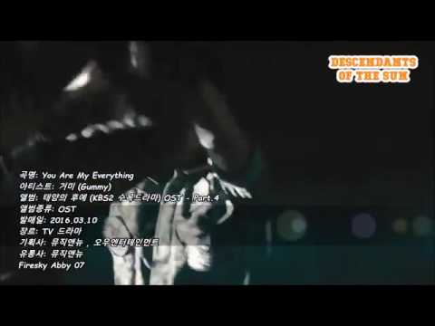 You Are My Everything ( Eng ver. ) Gummy ( Ost. Descendants Of The Sun ...