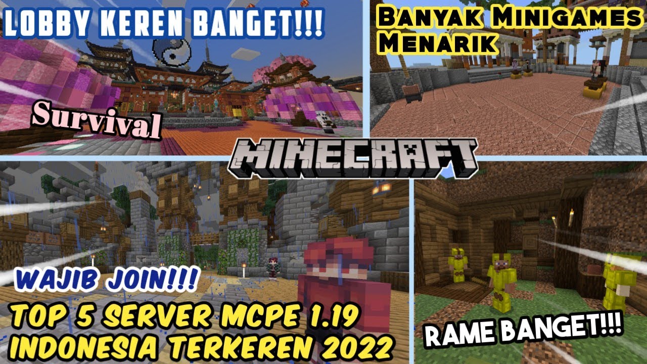 TOP 5 SERVER MCPE INDONESIA TERBARU 1.19 SANS SMP TERBARU 2022 ...