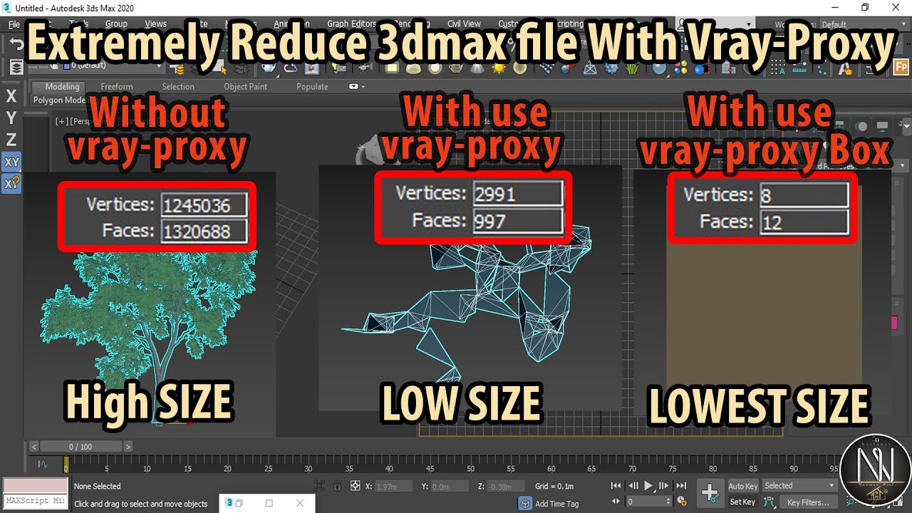 Extremely Reduce 3dmax file With Vray-Proxy (HINDI/URDU) - YouTube