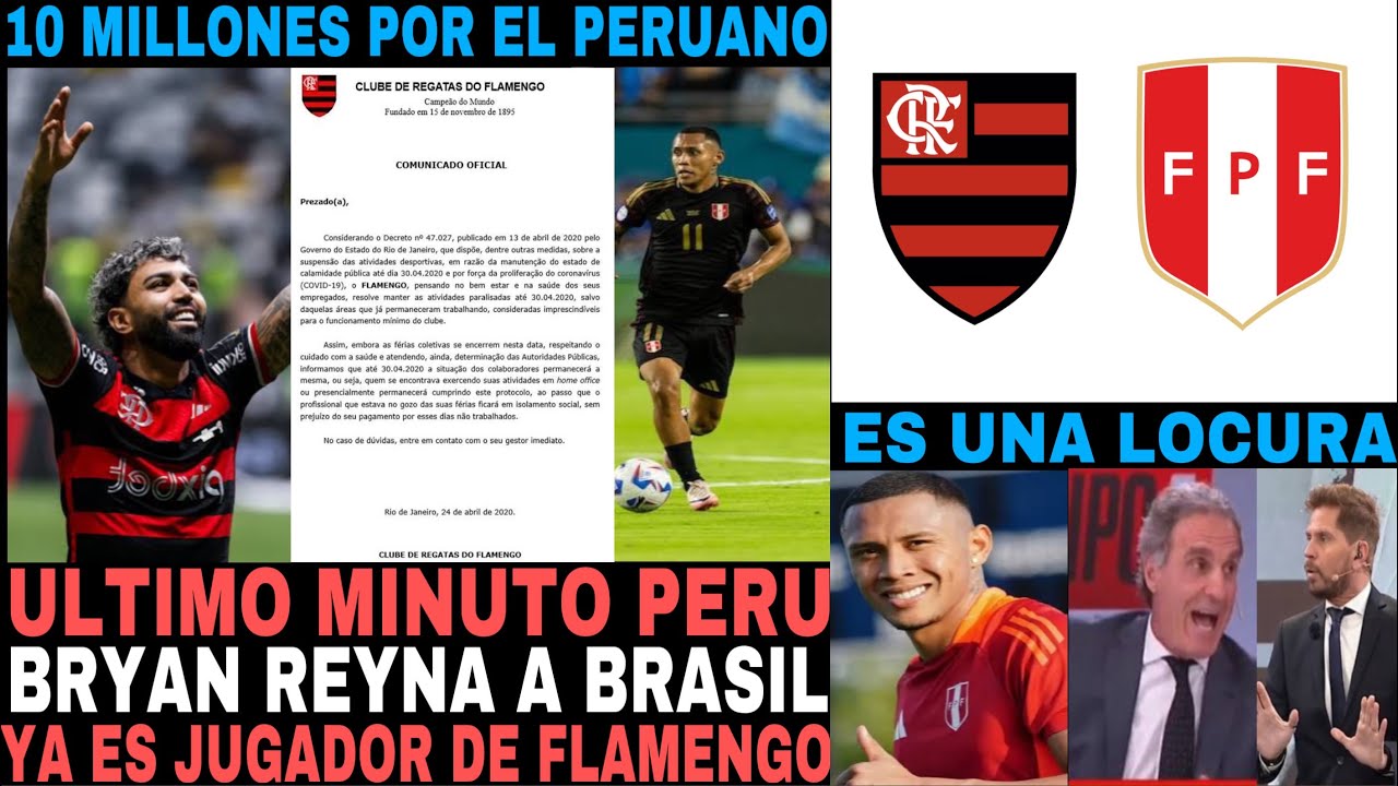 BRYAN REYNA ROMPIO RECORD ACABA DE FICHAR POR FLAMENGO POR CIFRA ...