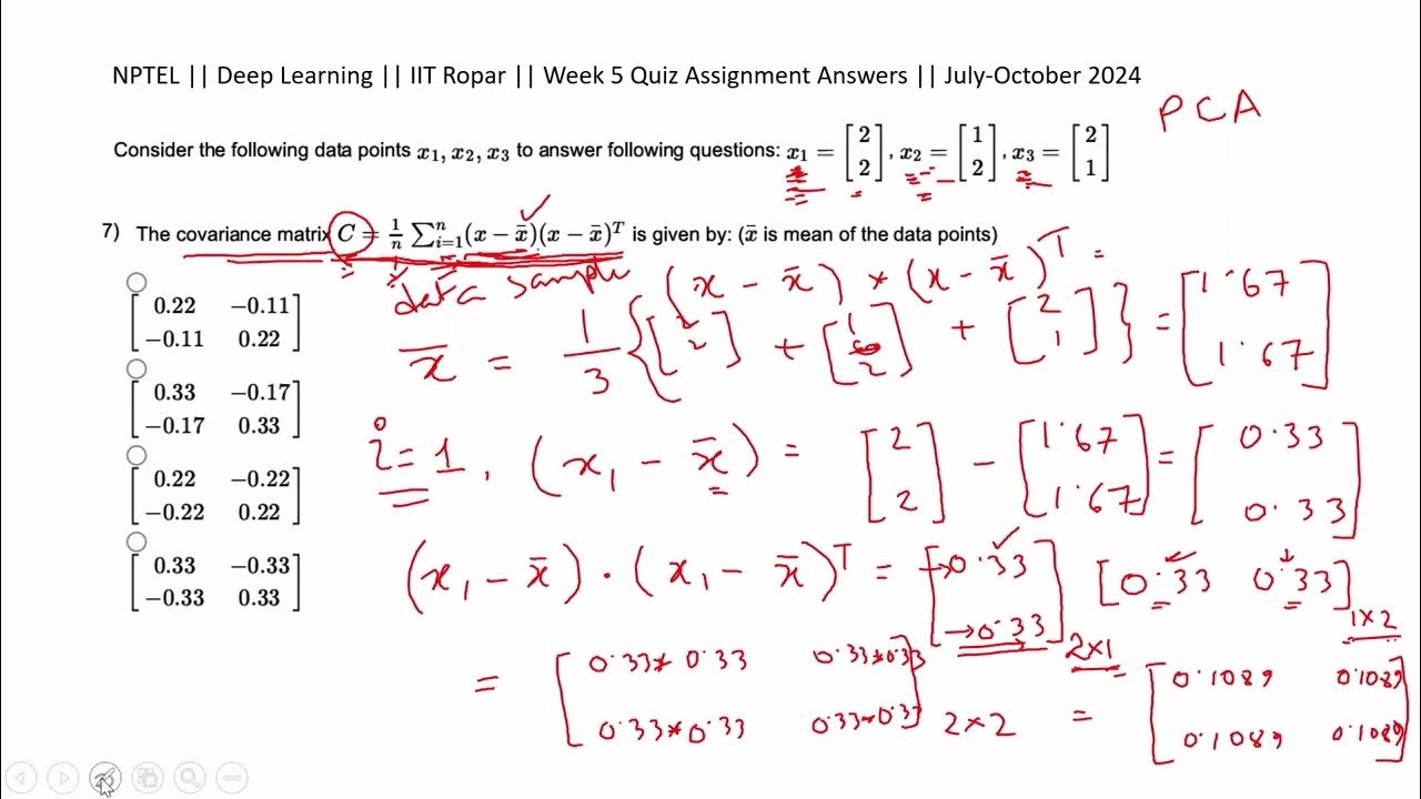 Covariance Matrix Calculation | NPTEL | Deep Learning | IIT Ropar ...